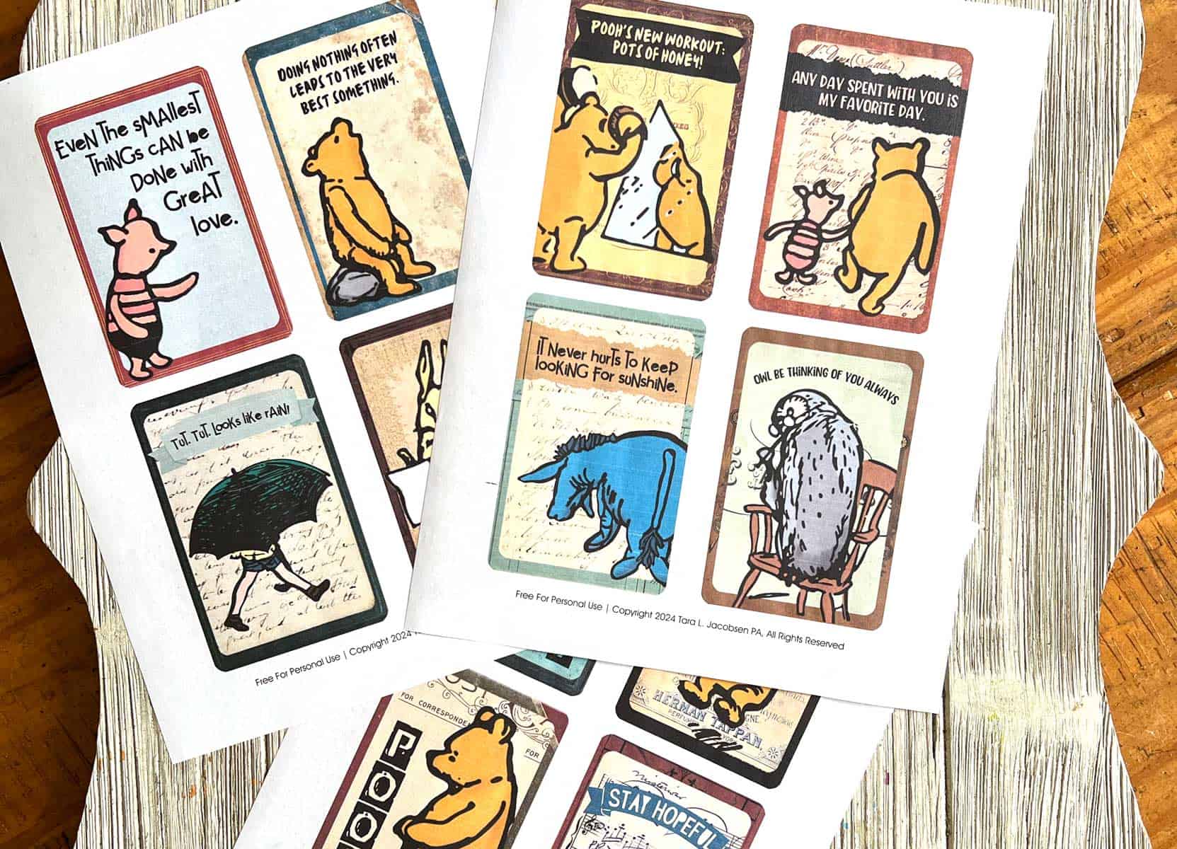 Grab These Free Printable Winnie The Pooh Cards · Artsy Fartsy Life