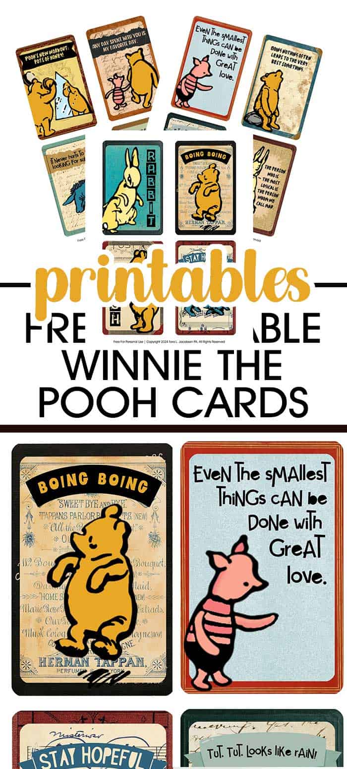 Grab These Free Printable Winnie The Pooh Cards · Artsy Fartsy Life