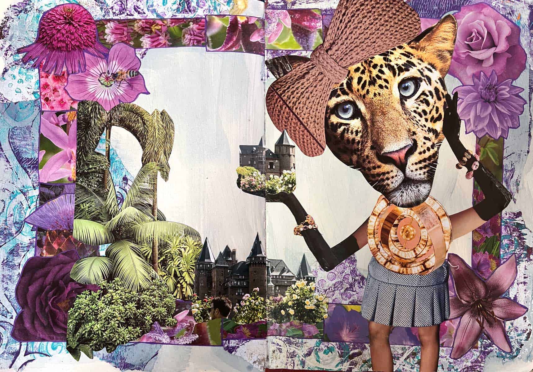 How To Doodle Magazine Collage Art - Jaguar Gal · Artsy Fartsy Life