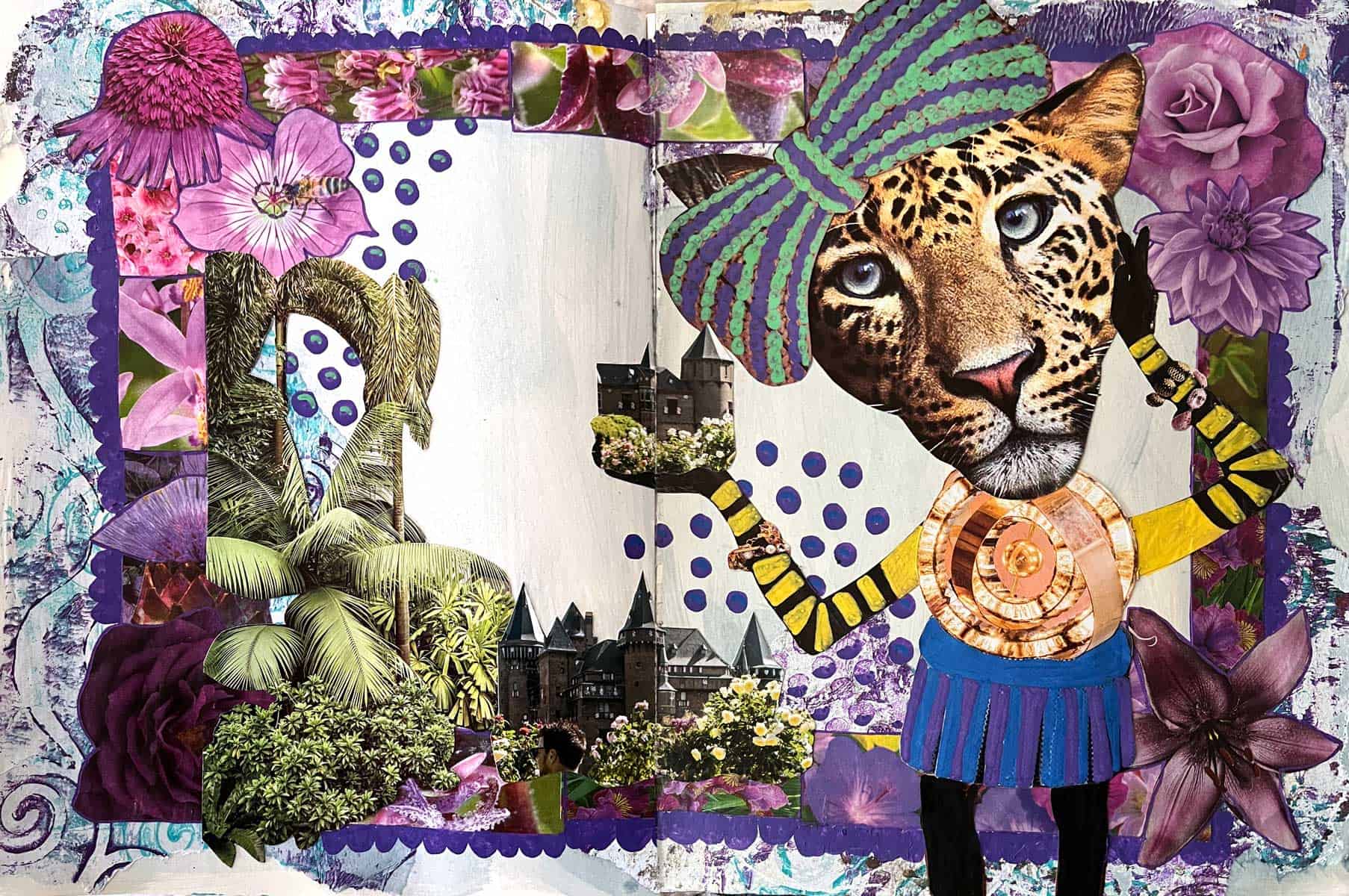 How To Doodle Magazine Collage Art - Jaguar Gal · Artsy Fartsy Life