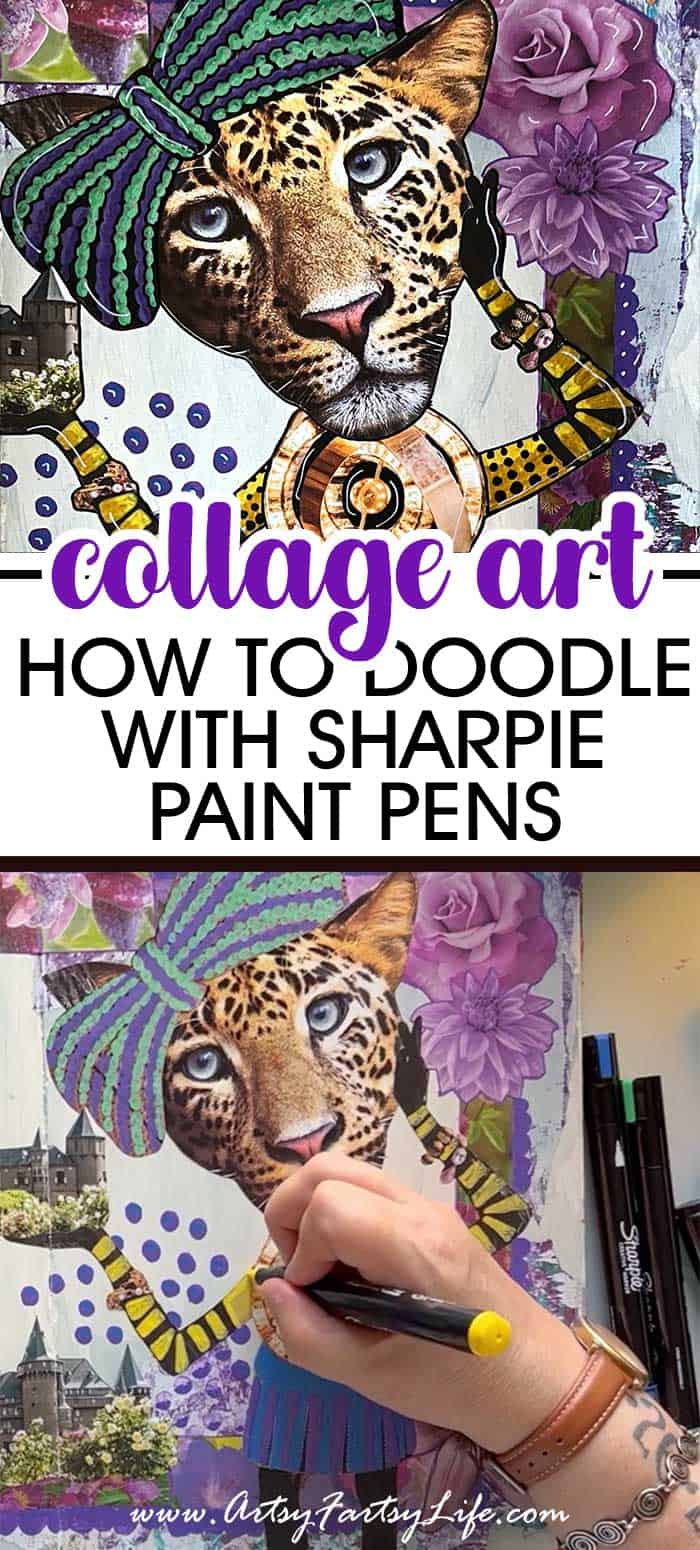 How To Doodle Magazine Collage Art - Jaguar Gal · Artsy Fartsy Life