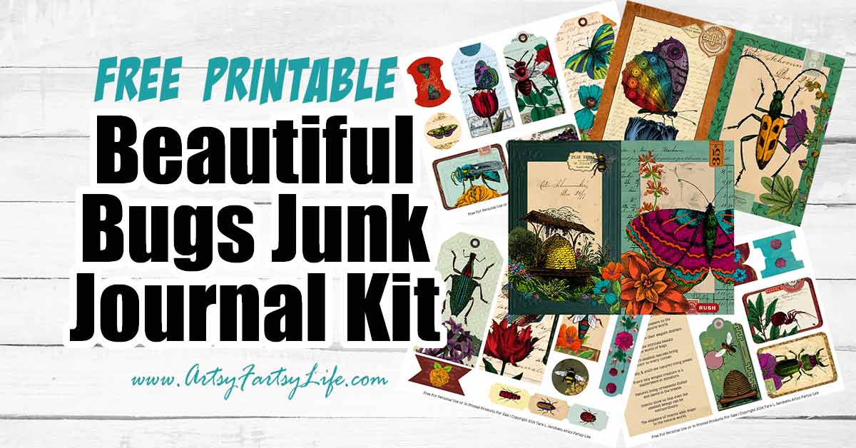 Beautiful Vintage Bugs - Free Printable Junk Journal Kit · Artsy Fartsy ...