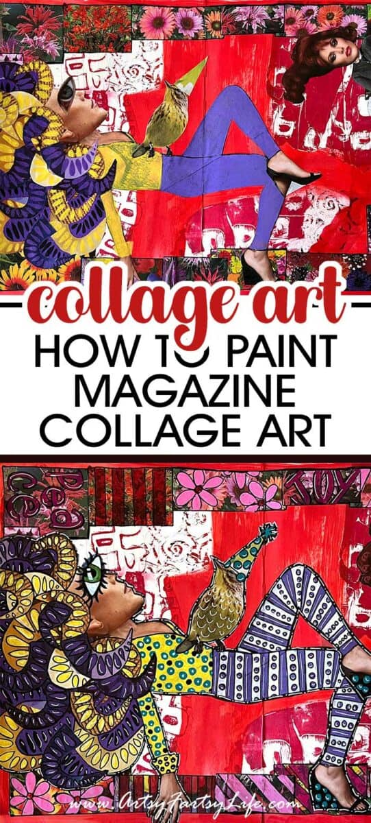 How To Paint On Magazine Collage - Mixed Media Tips · Artsy Fartsy Life