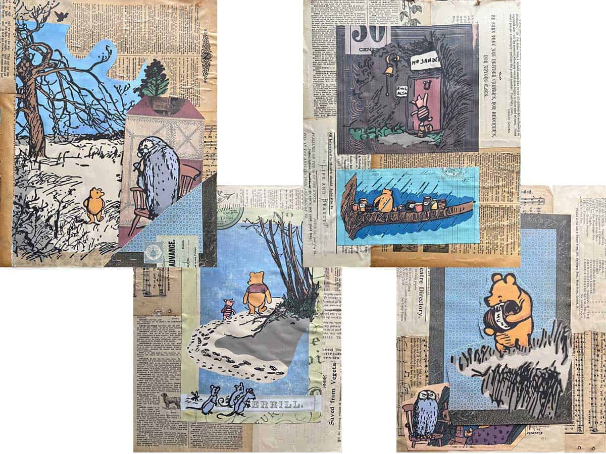 Making Winnie The Pooh Junk Journal Pages · Artsy Fartsy Life
