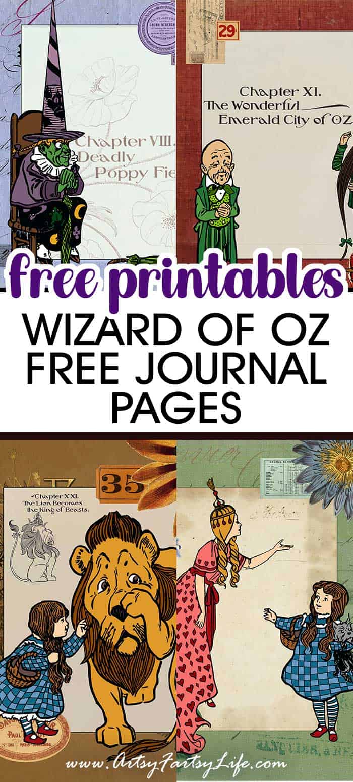 Wizard of Oz - Free Printable Junk Journal Pages · Artsy Fartsy Life