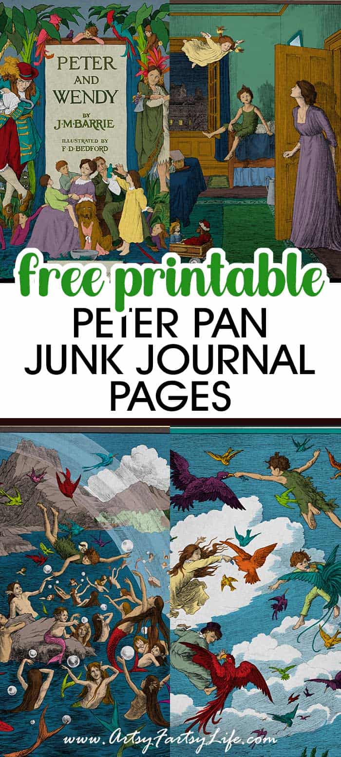 Vintage Peter Pan Free Printable Junk Journal Pages · Artsy Fartsy Life