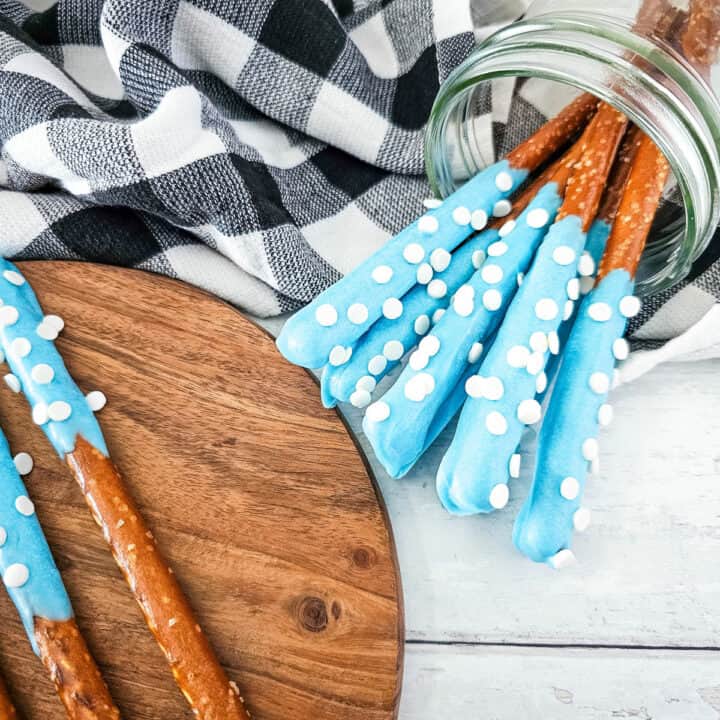 Blue Chocolate Covered Pretzels