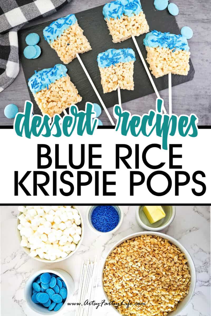 Blue Candy Covered Rice Krispie Pops - A Sweet Treat · Artsy Fartsy Life