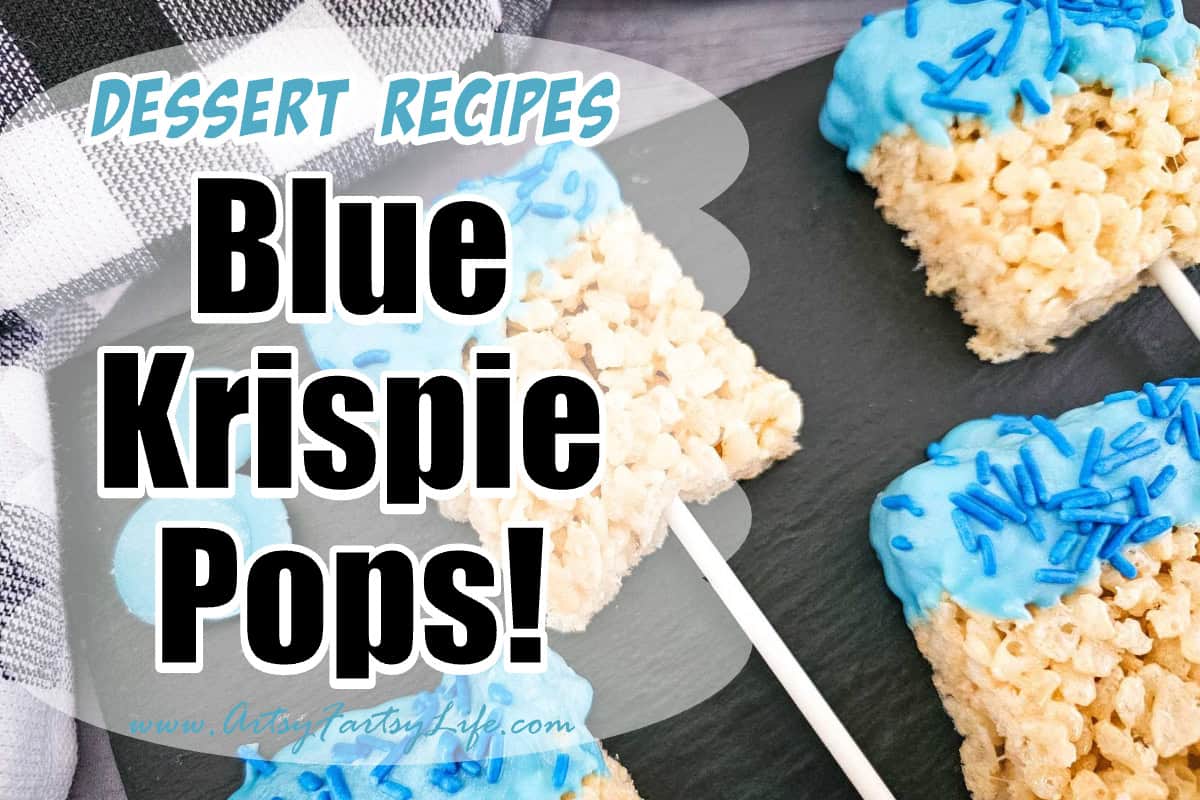Blue Candy Covered Rice Krispie Pops - A Sweet Treat · Artsy Fartsy Life