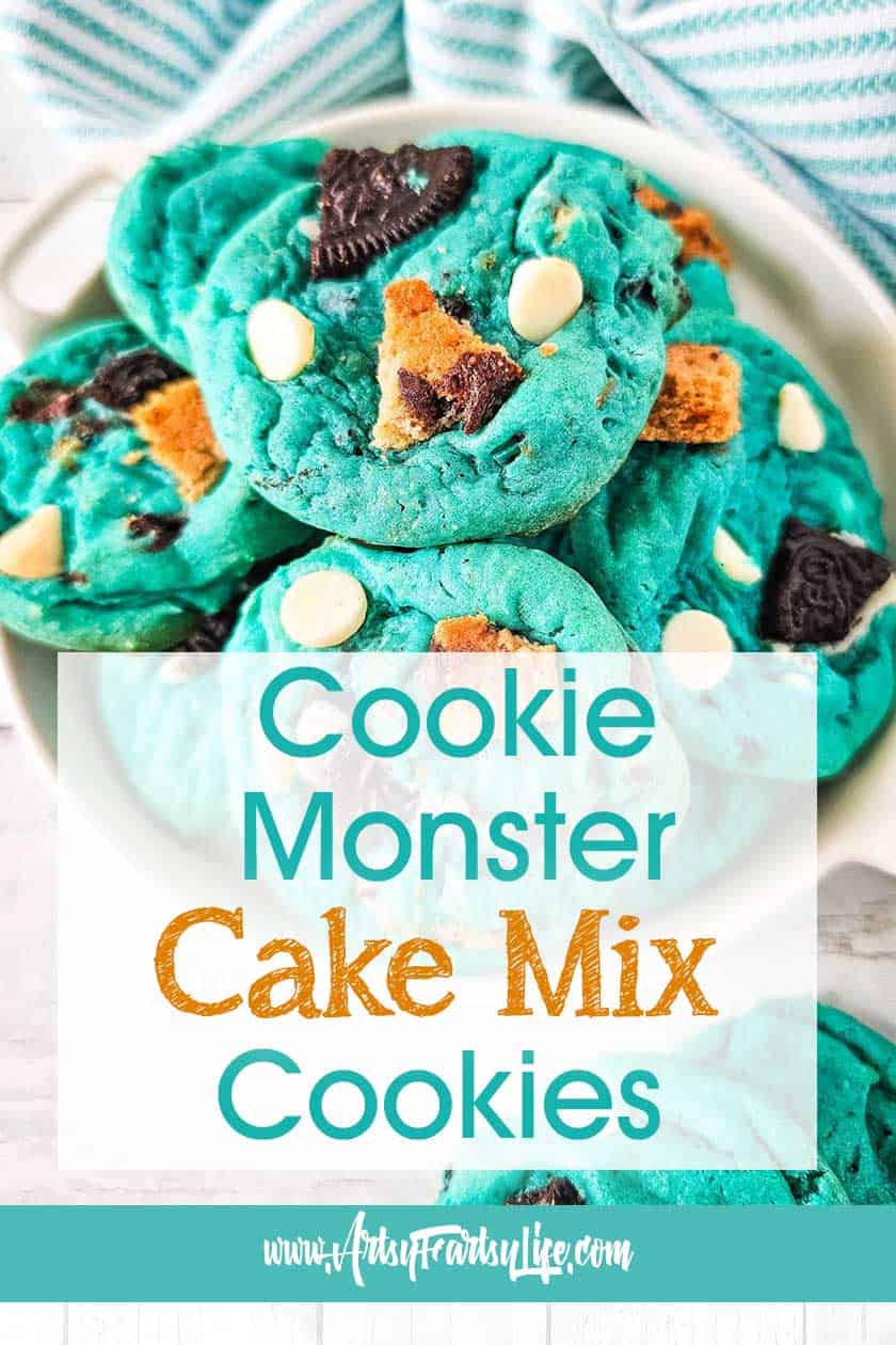 Blue Cookie Monster Cake Mix Cookies · Artsy Fartsy Life