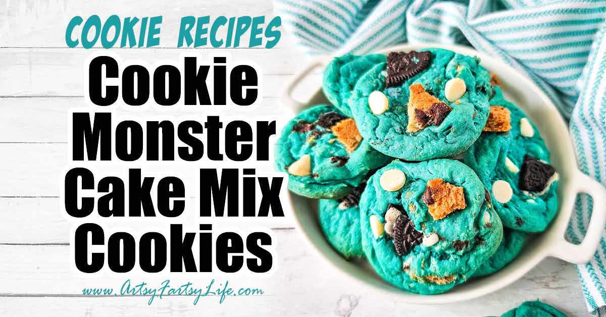 Blue Cookie Monster Cake Mix Cookies · Artsy Fartsy Life