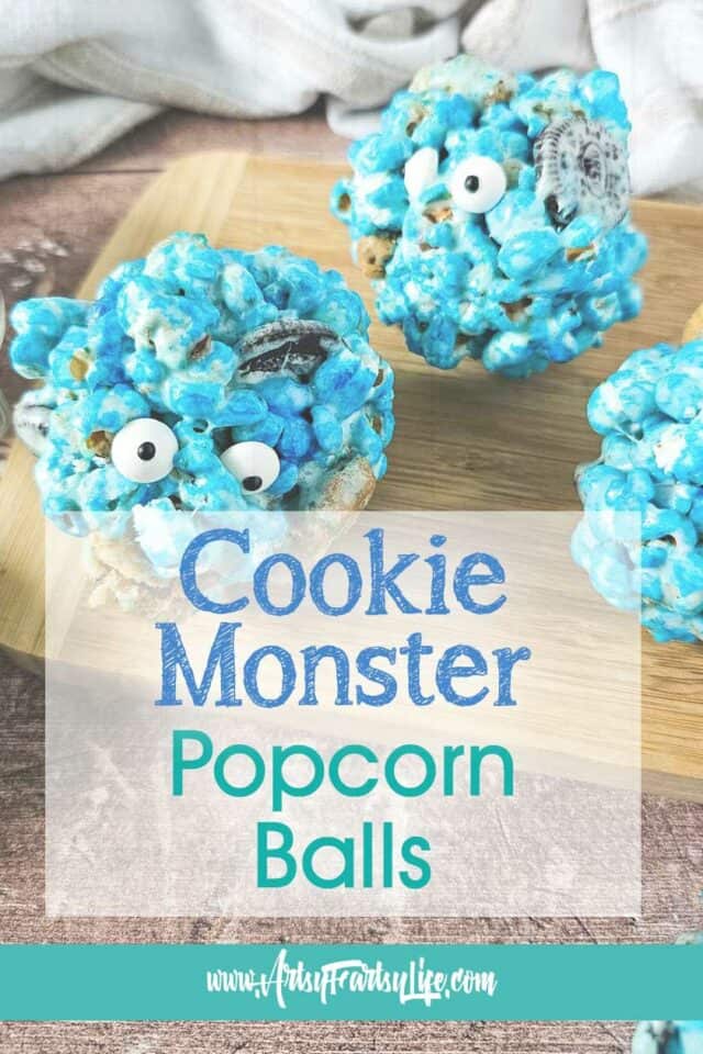 Cookie Monster Popcorn Balls For Movie Night or Parties! · Artsy Fartsy ...