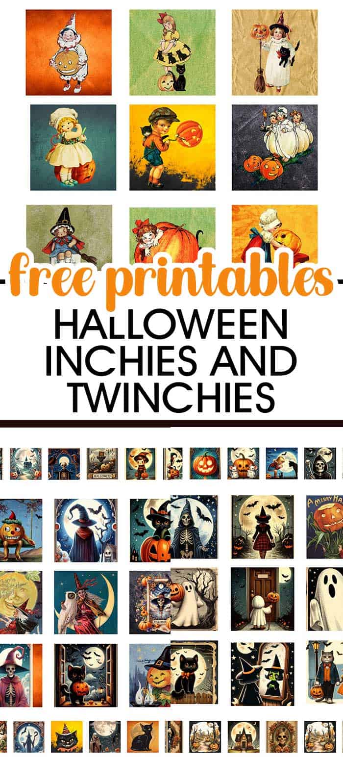 Free Printable Halloween Inchie and Twinchie Collage Pages · Artsy ...