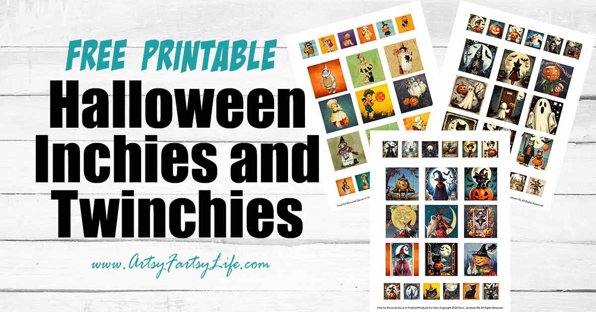 Free Printable Halloween Inchie and Twinchie Collage Pages · Artsy ...