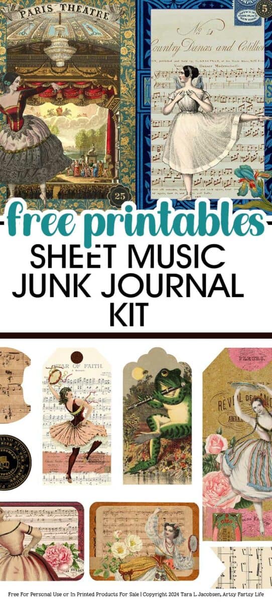 Sheet Music Junk Journal Kit - Free Printable · Artsy Fartsy Life