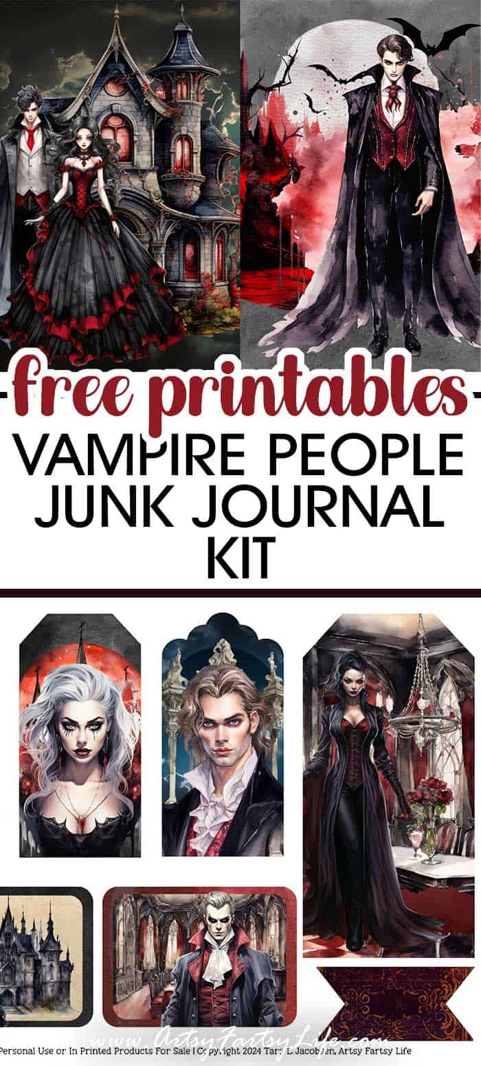 Vampire People Junk Journal Kit - Free Printable · Artsy Fartsy Life
