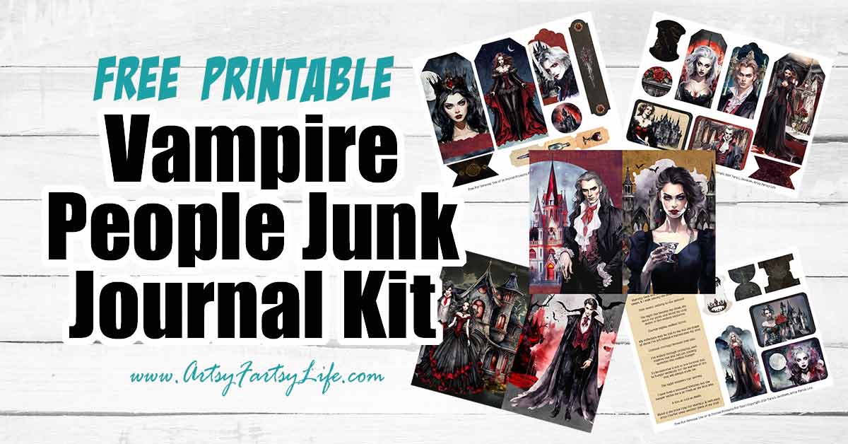 Vampire People Junk Journal Kit - Free Printable · Artsy Fartsy Life