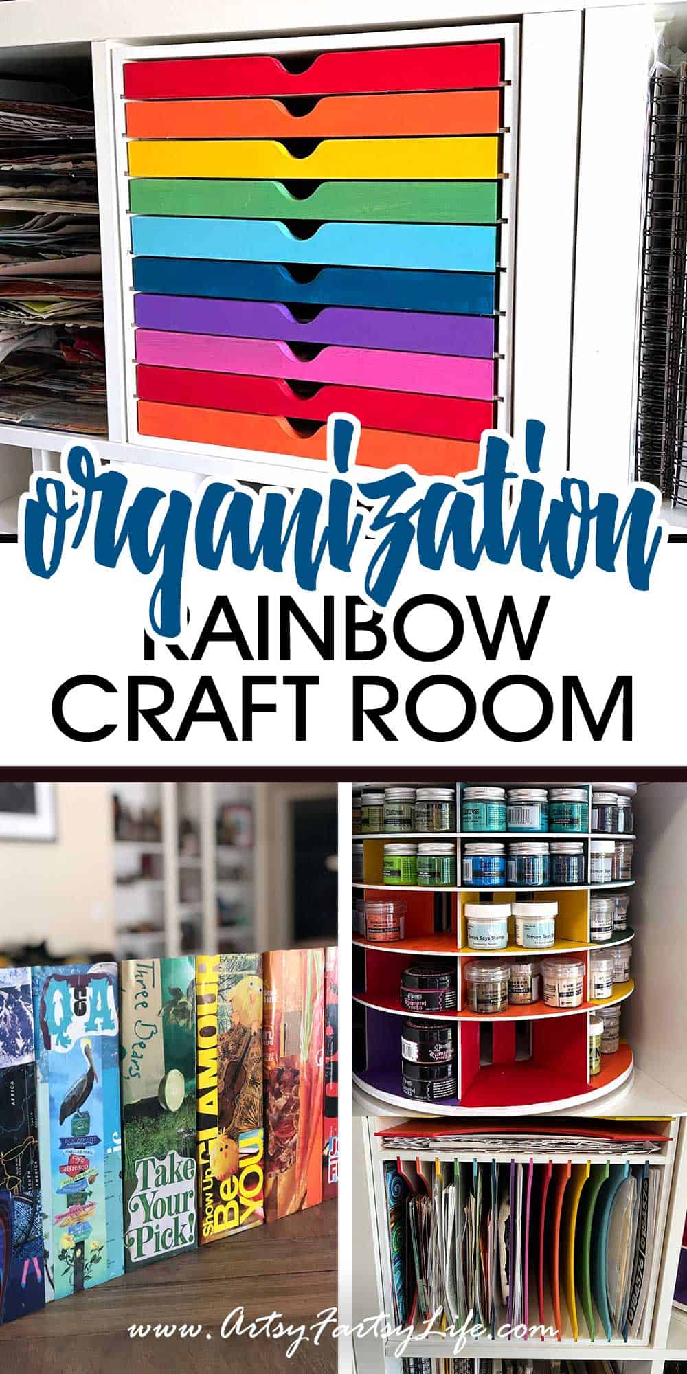 5 Fun and Creative Rainbow Craft Room Organization Ideas · Artsy Fartsy ...