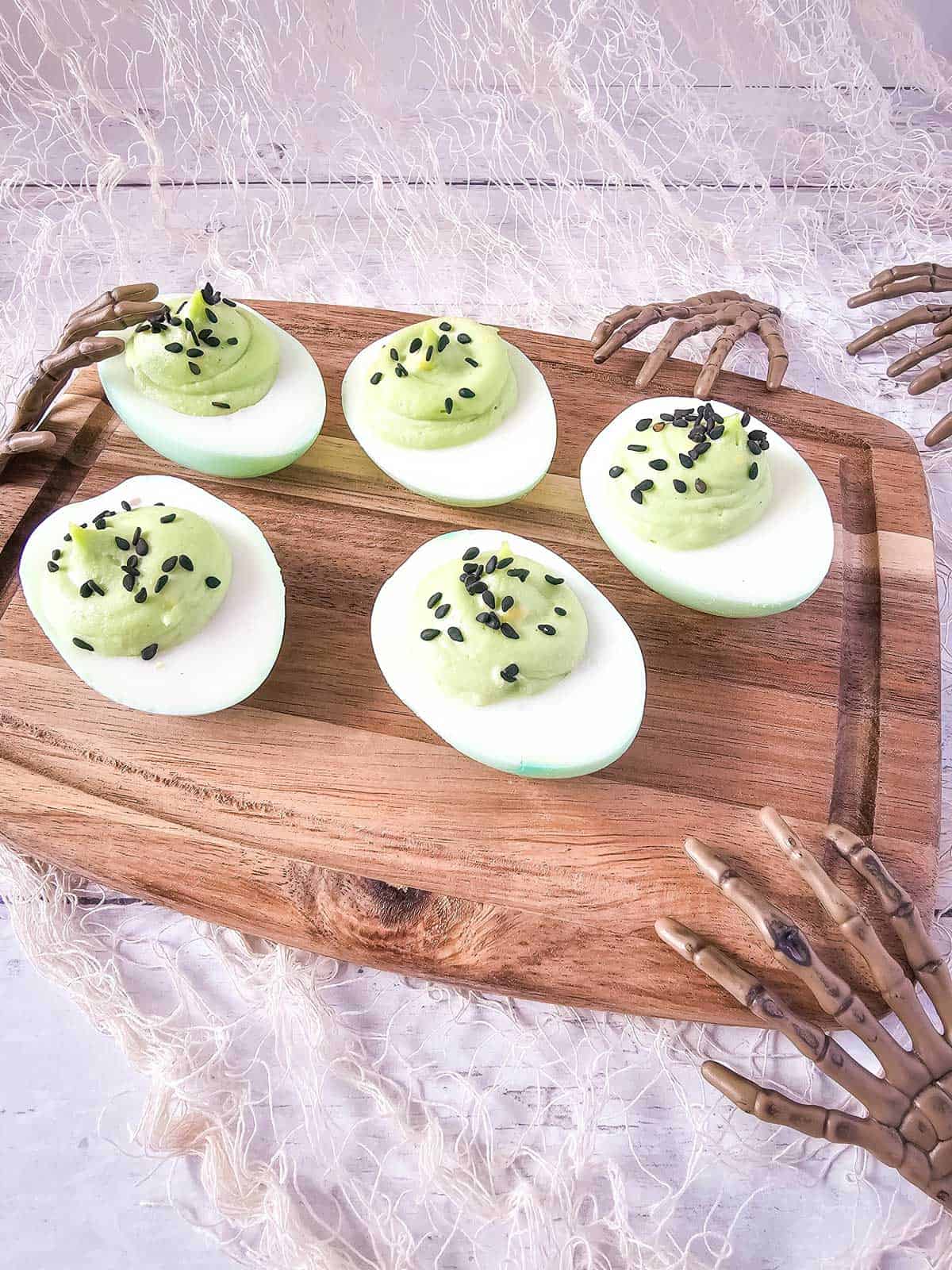 Spooky Green Deviled Eggs – A Halloween Treat – Artsy Fartsy Life