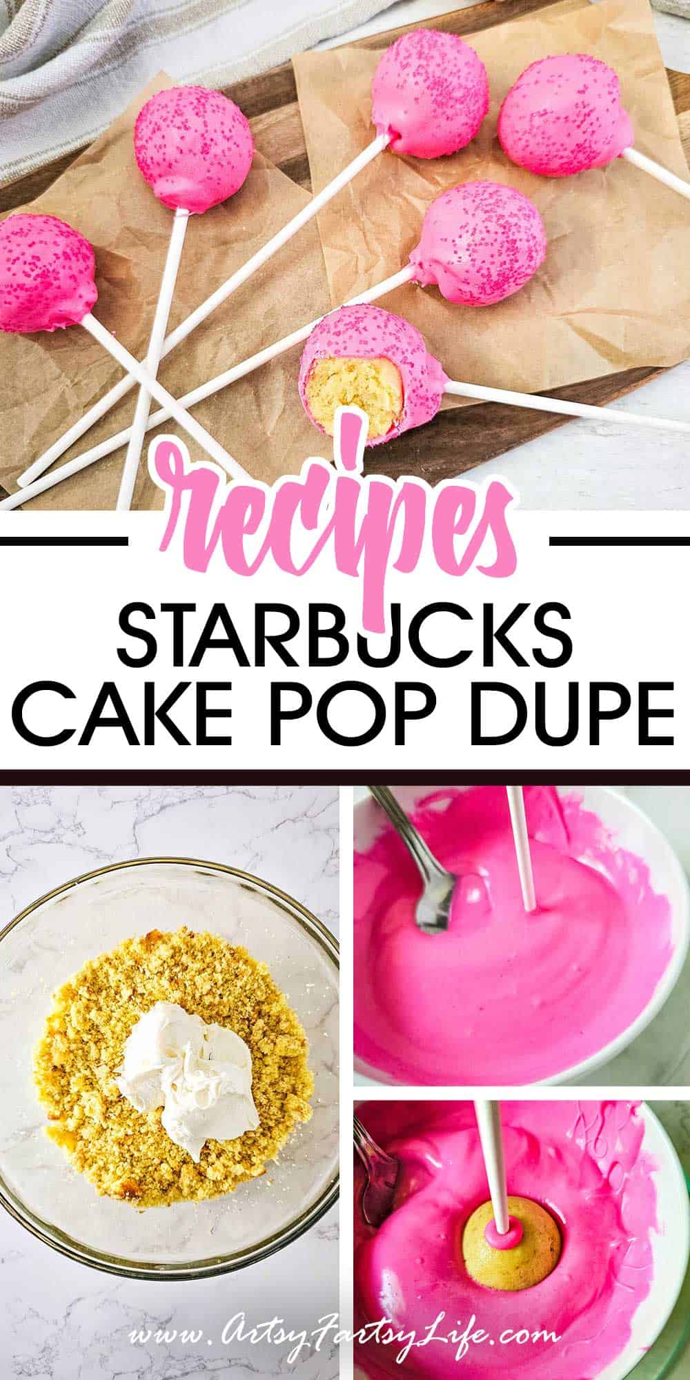 Super Simple Pink Cake Pops! Starbucks Dupe · Artsy Fartsy Life