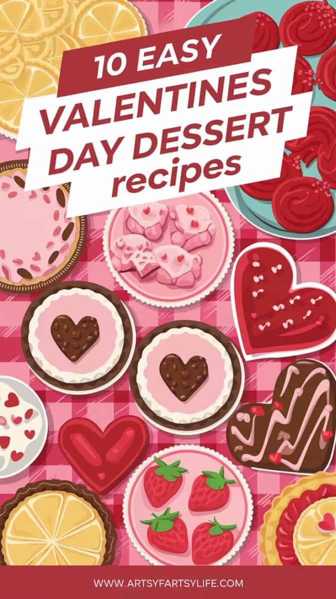 10 Easy Valentines Day Dessert Recipes - Sweet Treats! · Artsy Fartsy Life