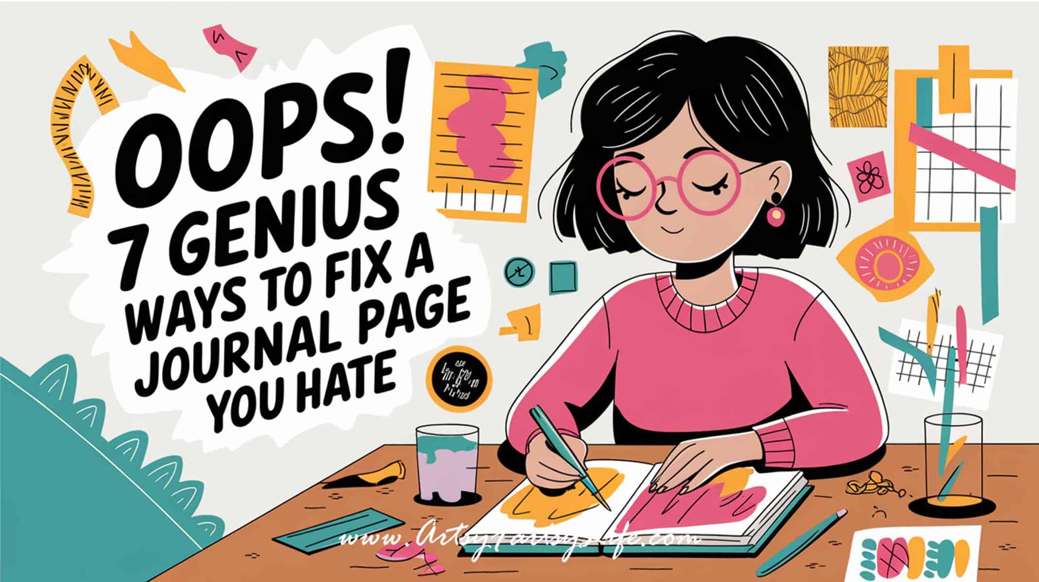 Oops! 7 Genius Ways to Fix a Journal Page You Hate · Artsy Fartsy Life