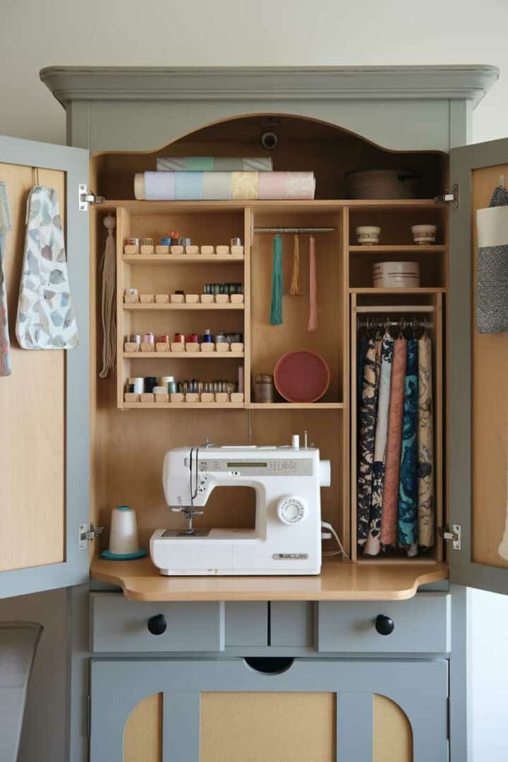 17 Stunning Ideas for Craft Room Organization Armoires · Artsy Fartsy Life