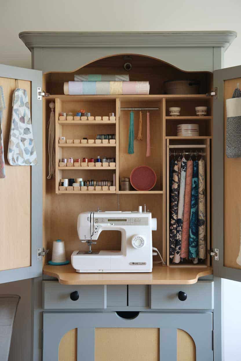 17 Stunning Ideas for Craft Room Organization Armoires · Artsy Fartsy Life