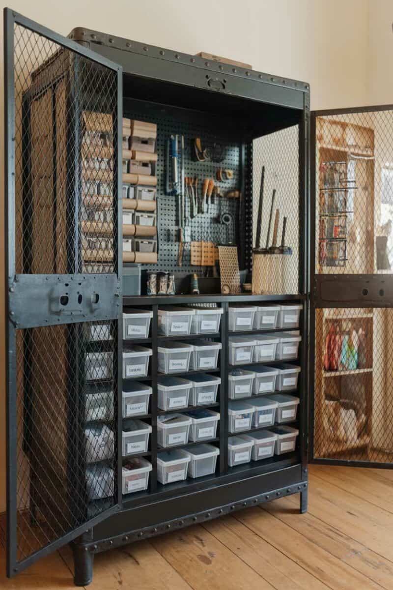 17 Stunning Ideas for Craft Room Organization Armoires · Artsy Fartsy Life