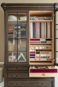 17 Stunning Ideas for Craft Room Organization Armoires · Artsy Fartsy Life
