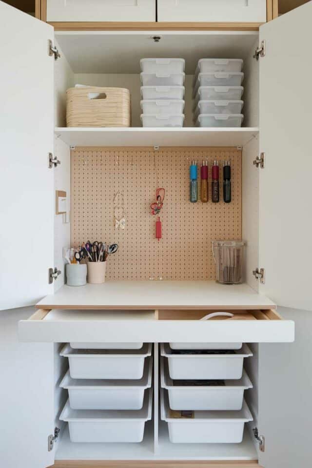 17 Stunning Ideas for Craft Room Organization Armoires · Artsy Fartsy Life