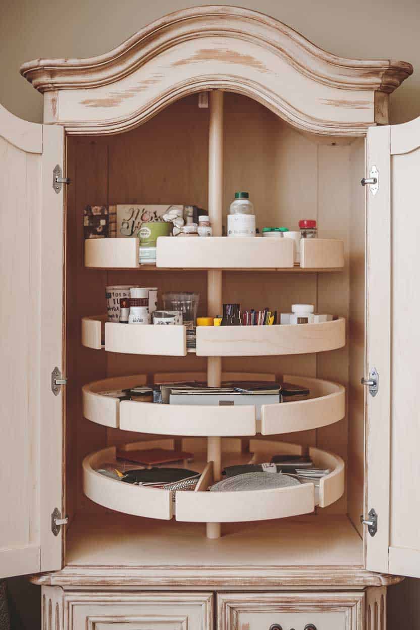17 Stunning Ideas for Craft Room Organization Armoires · Artsy Fartsy Life