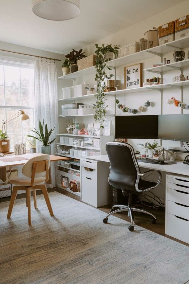 20 Office Craft Room Combos: Design, Organization & Inspiration · Artsy ...