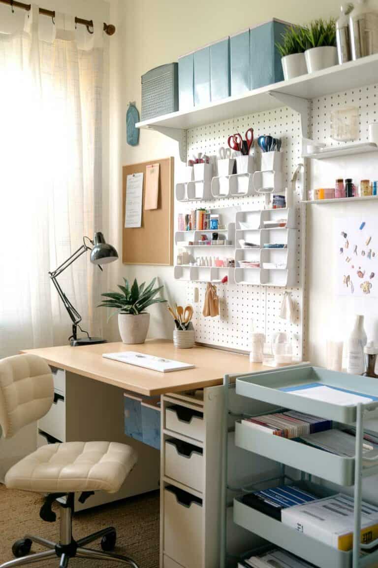 20 Office Craft Room Combos: Design, Organization & Inspiration · Artsy ...