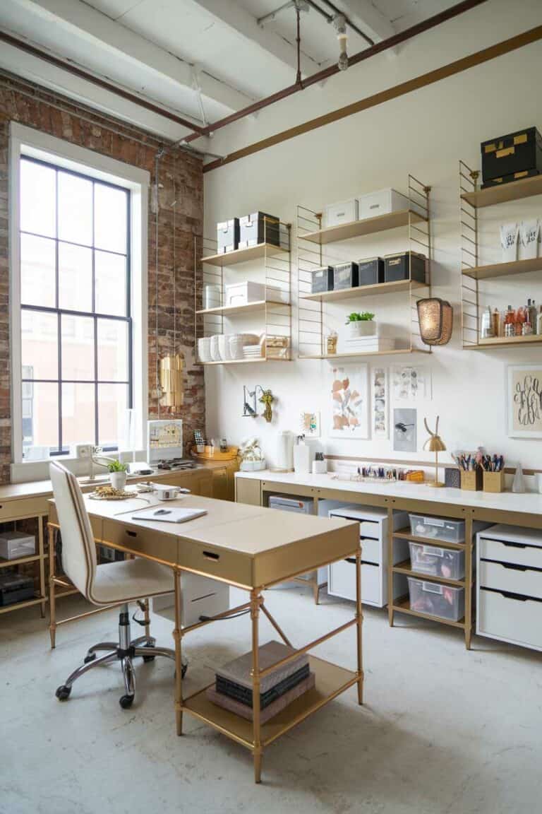 20 Office Craft Room Combos: Design, Organization & Inspiration · Artsy ...