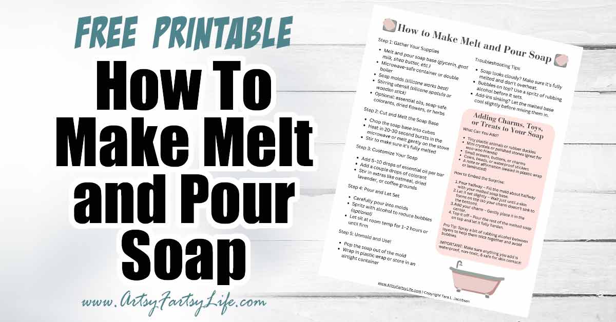 Get Your FREE Melt and Pour Soap Worksheet! · Artsy Fartsy Life