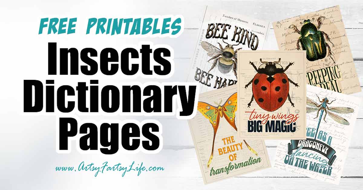 5 Free Printable Vintage Insect Pages · Artsy Fartsy Life