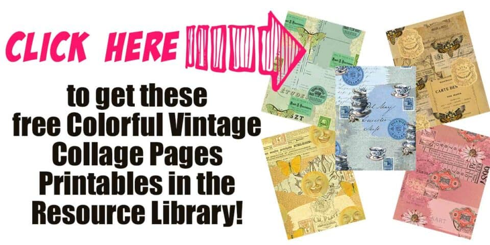 5 Colorful Vintage Collage Background Pages · Artsy Fartsy Life