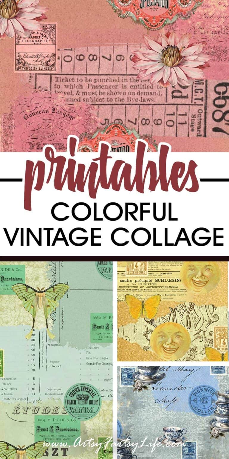 5 Colorful Vintage Collage Background Pages · Artsy Fartsy Life