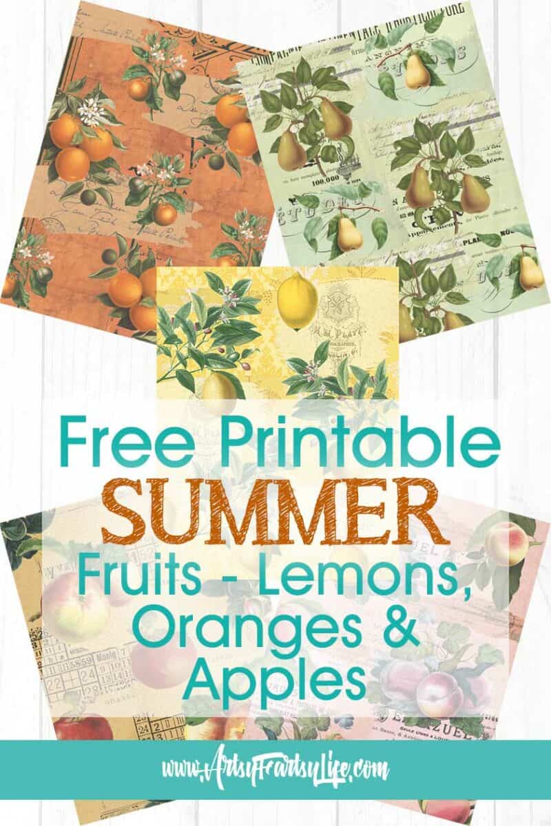 Free Summer Tropical Fruit Collage Backgrounds for Junk Journals and ...