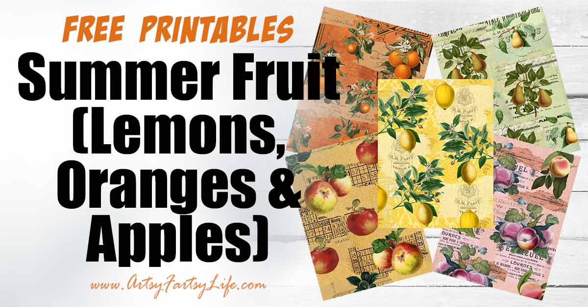 Free Summer Tropical Fruit Collage Backgrounds for Junk Journals and ...
