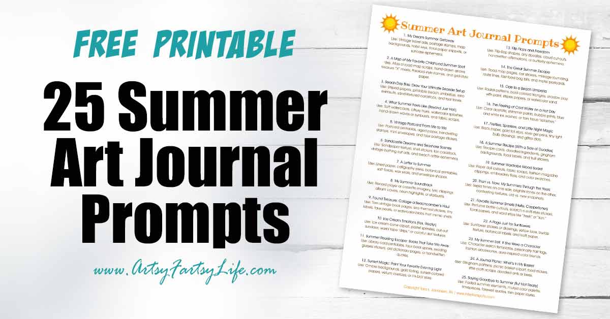 25 Summer Art Journal Prompts to Spark Your Creativity · Artsy Fartsy Life