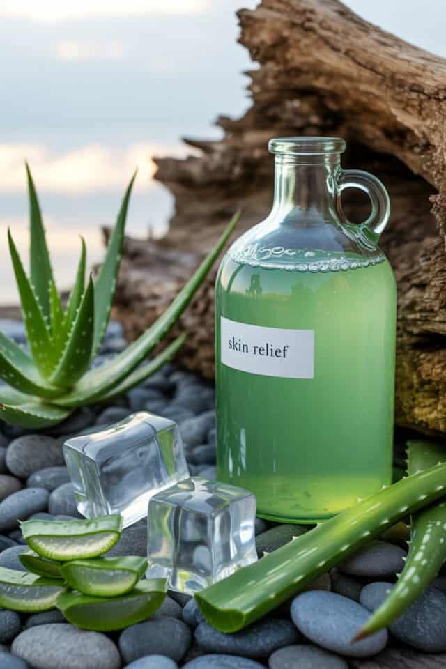Natural Aloe Vera Ice Cubes for Sunburn Relief · Artsy Fartsy Life