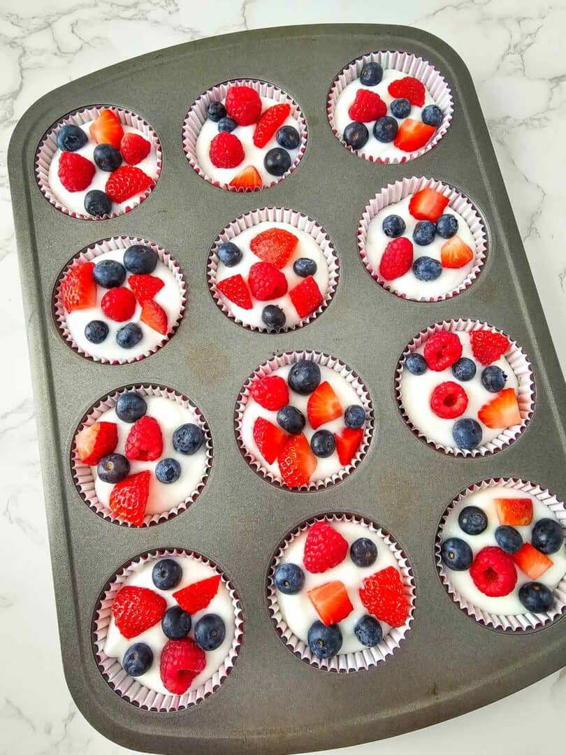 Frozen Berry Cups - No Bake Healthy Dessert Recipes · Artsy Fartsy Life