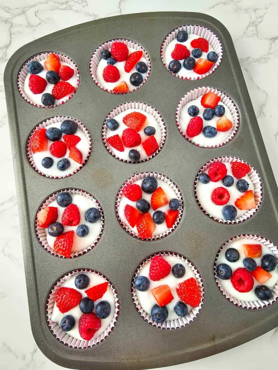 Frozen Berry Cups - No Bake Healthy Dessert Recipes · Artsy Fartsy Life