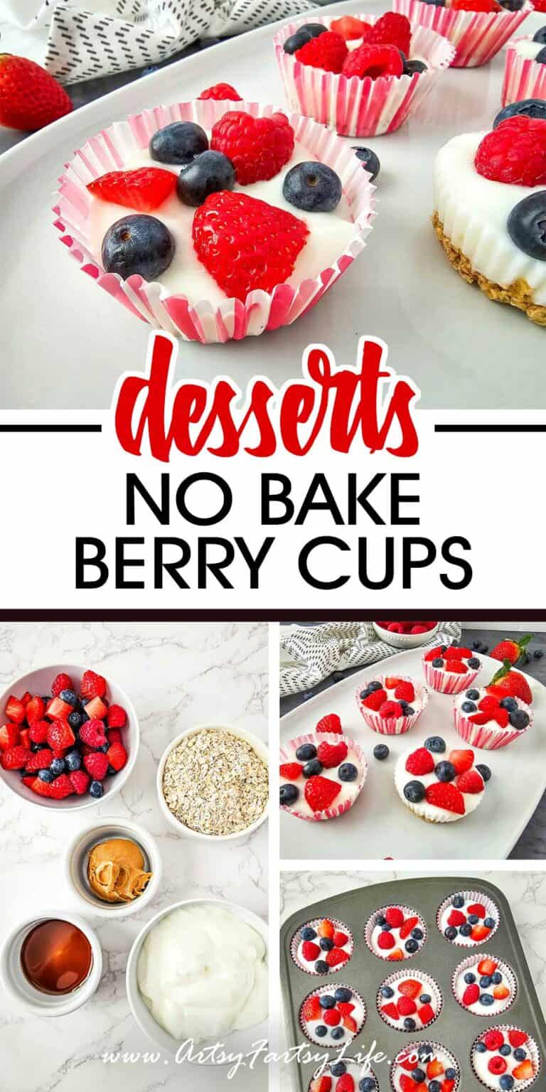 Frozen Berry Cups - No Bake Healthy Dessert Recipes · Artsy Fartsy Life