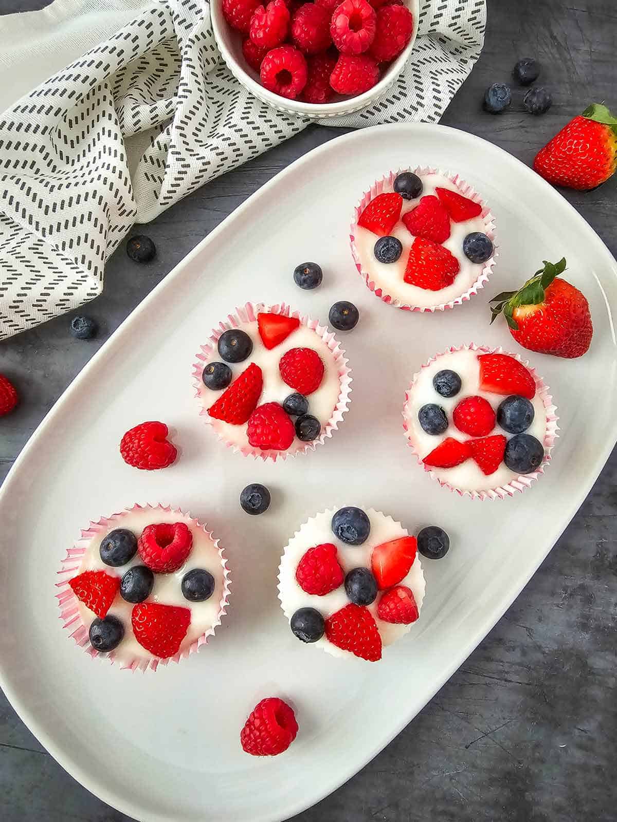 Frozen Berry Cups - No Bake Healthy Dessert Recipes · Artsy Fartsy Life