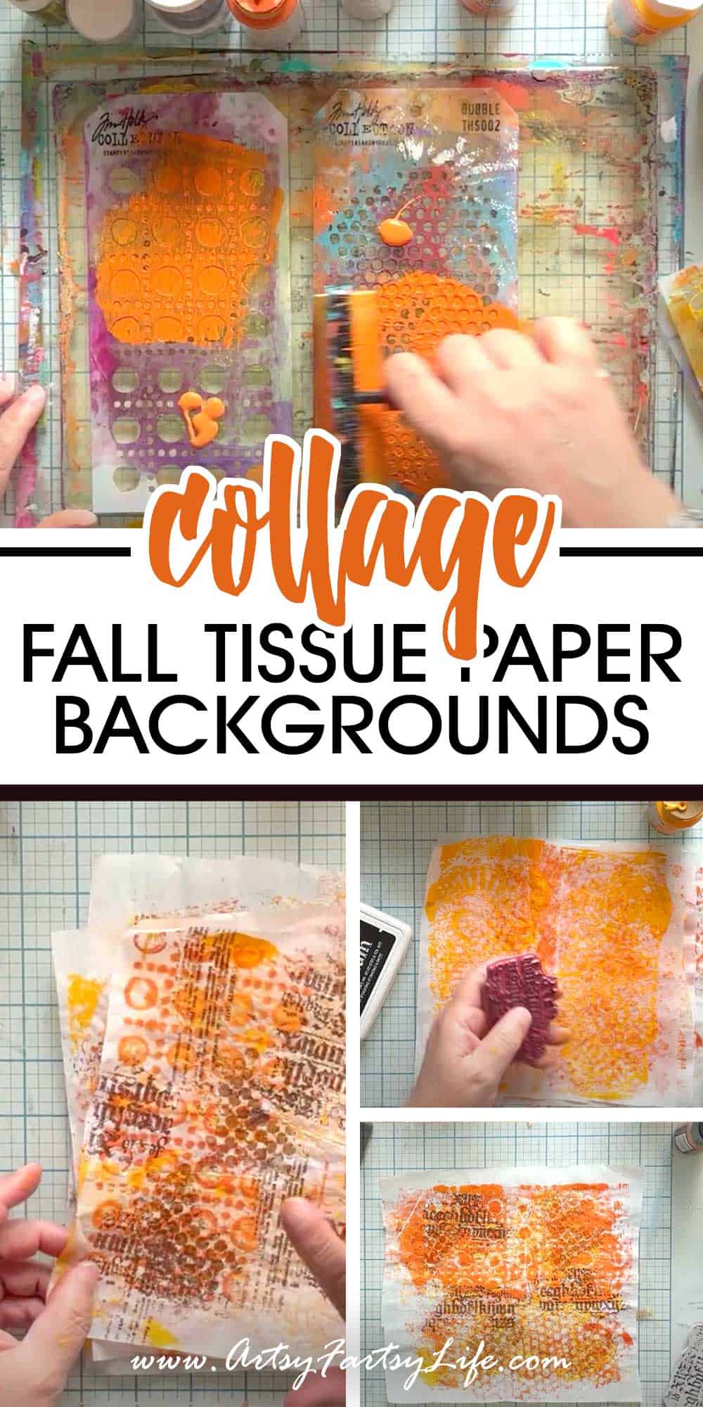 How to Make Gorgeous Fall Tissue Paper Collage Backgrounds · Artsy ...
