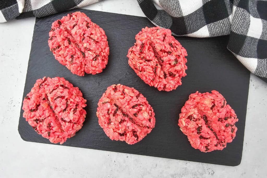 Creepy Halloween Rice Krispies Brains · Artsy Fartsy Life