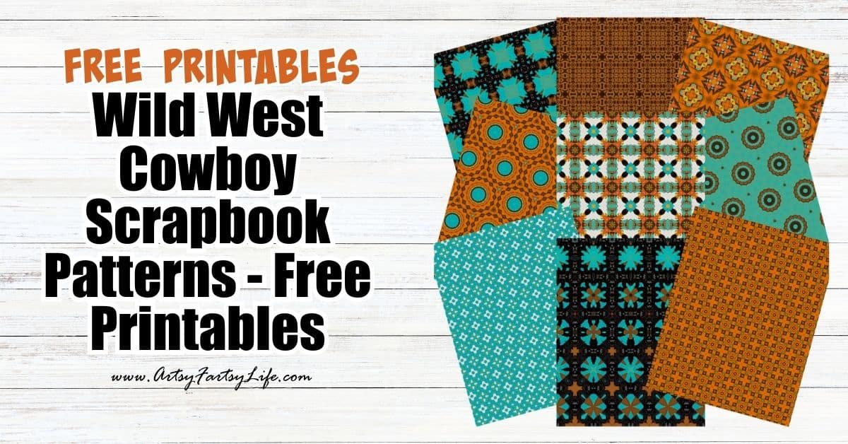 Wild West Cowboy Scrapbook Patterns - Free Printables · Artsy Fartsy Life